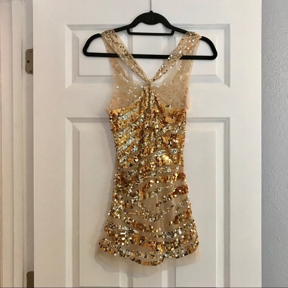 Wildcat | Tops | Wildcat Gold Sheer Sequins Tank | Poshmark